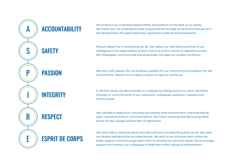 Our Values - Calpine